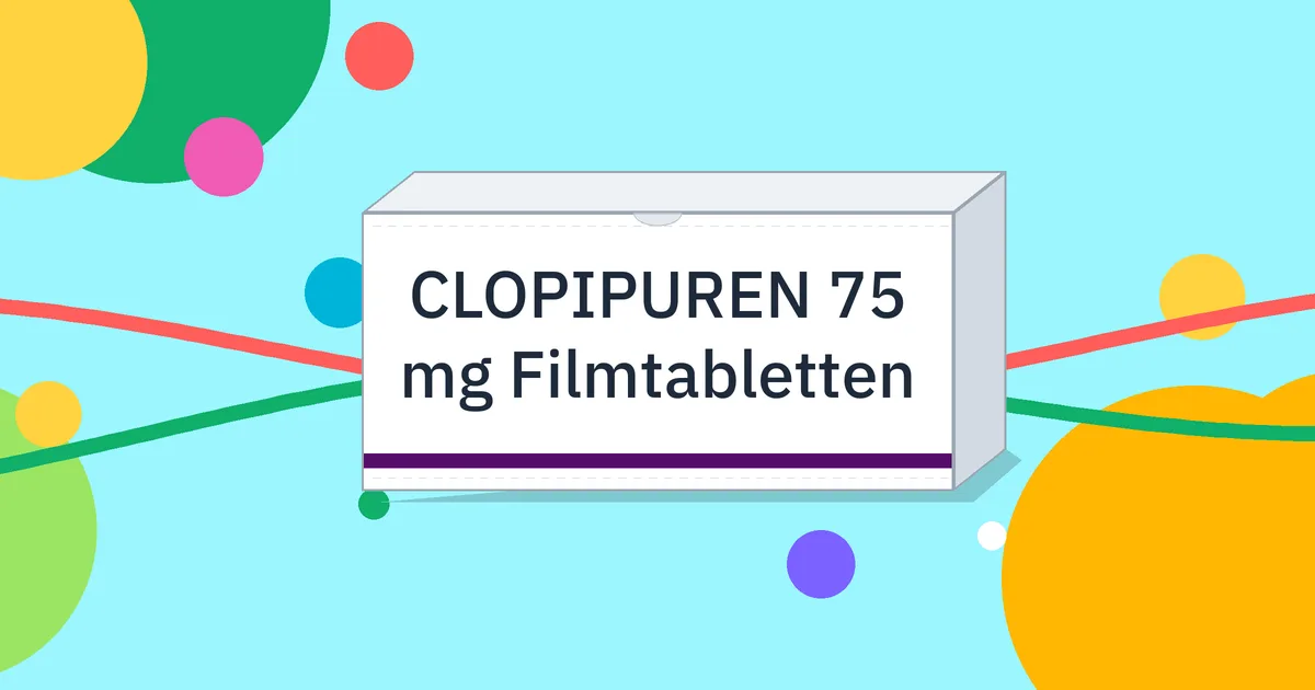 Symbolbild: Packung mit der Aufschrift CLOPIPUREN 75 mg Filmtabletten (PZN 12893718) – Verfügbarkeit und Bezug in Apotheken in Frankfurt am Main