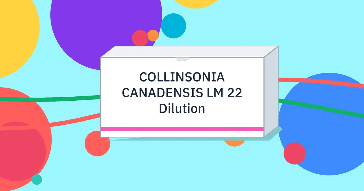 Symbolbild: Packung mit der Aufschrift COLLINSONIA CANADENSIS LM 22 Dilution (PZN 13447949) – Verfügbarkeit und Bezug in Apotheken in Frankfurt am Main
