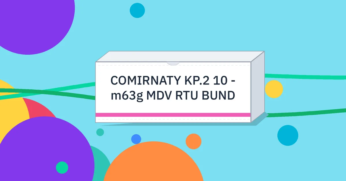 Symbolbild: Packung mit der Aufschrift COMIRNATY KP.2 10 -m63g MDV RTU BUND (PZN 19514167) – Verfügbarkeit und Bezug in Apotheken in Frankfurt am Main