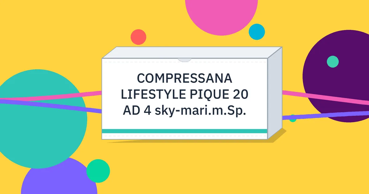 Symbolbild: Packung mit der Aufschrift COMPRESSANA LIFESTYLE PIQUE 20 AD 4 sky-mari.m.Sp. (PZN 19476768) – Verfügbarkeit und Bezug in Apotheken in Frankfurt am Main