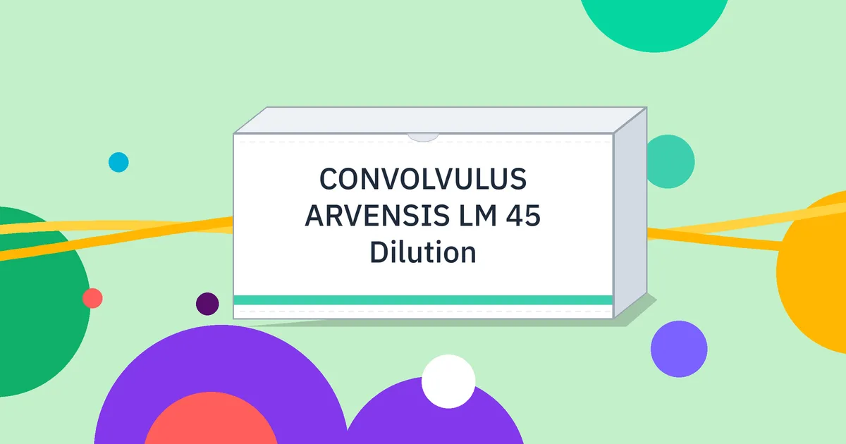 Symbolbild: Packung mit der Aufschrift CONVOLVULUS ARVENSIS LM 45 Dilution (PZN 13450383) – Verfügbarkeit und Bezug in Apotheken in Frankfurt am Main