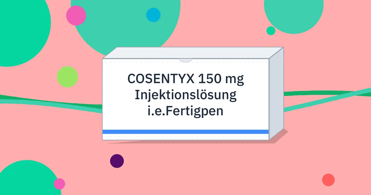 Symbolbild: Packung mit der Aufschrift COSENTYX 150 mg Injektionslösung i.e.Fertigpen (PZN 19207991) – Verfügbarkeit und Bezug in Apotheken in Frankfurt am Main