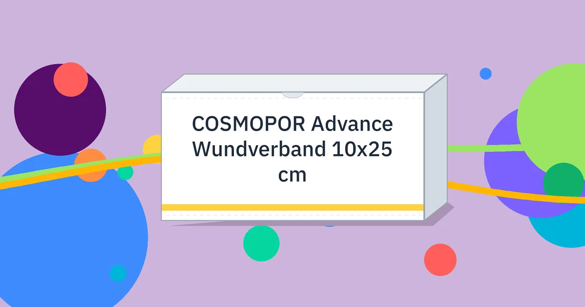 Symbolbild: Packung mit der Aufschrift COSMOPOR Advance Wundverband 10x25 cm (PZN 18715308) – Verfügbarkeit und Bezug in Apotheken in Frankfurt am Main