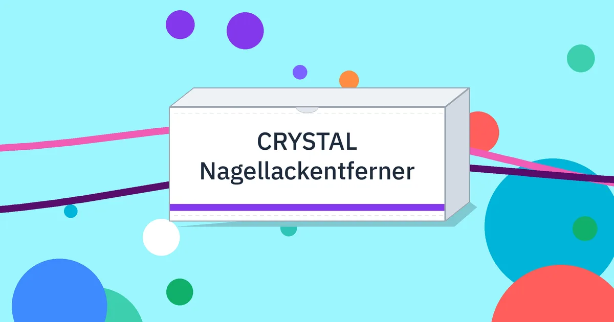 Symbolbild: Packung mit der Aufschrift CRYSTAL Nagellackentferner (PZN 11383576) – Verfügbarkeit und Bezug in Apotheken in Frankfurt am Main