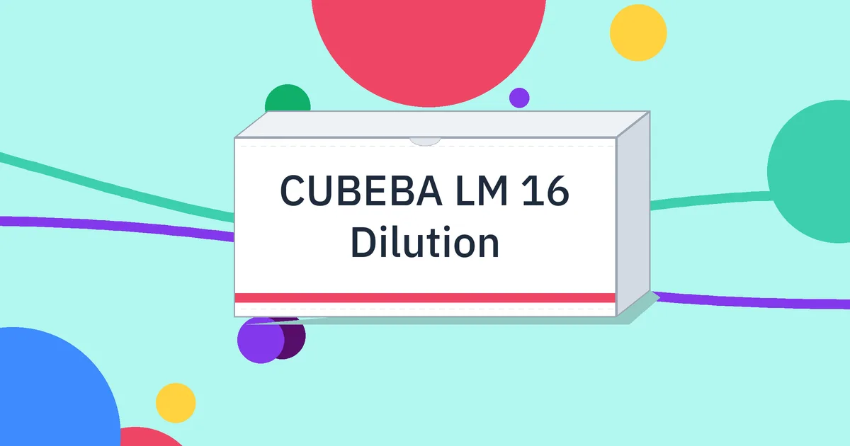 Symbolbild: Packung mit der Aufschrift CUBEBA LM 16 Dilution (PZN 13456813) – Verfügbarkeit und Bezug in Apotheken in Frankfurt am Main