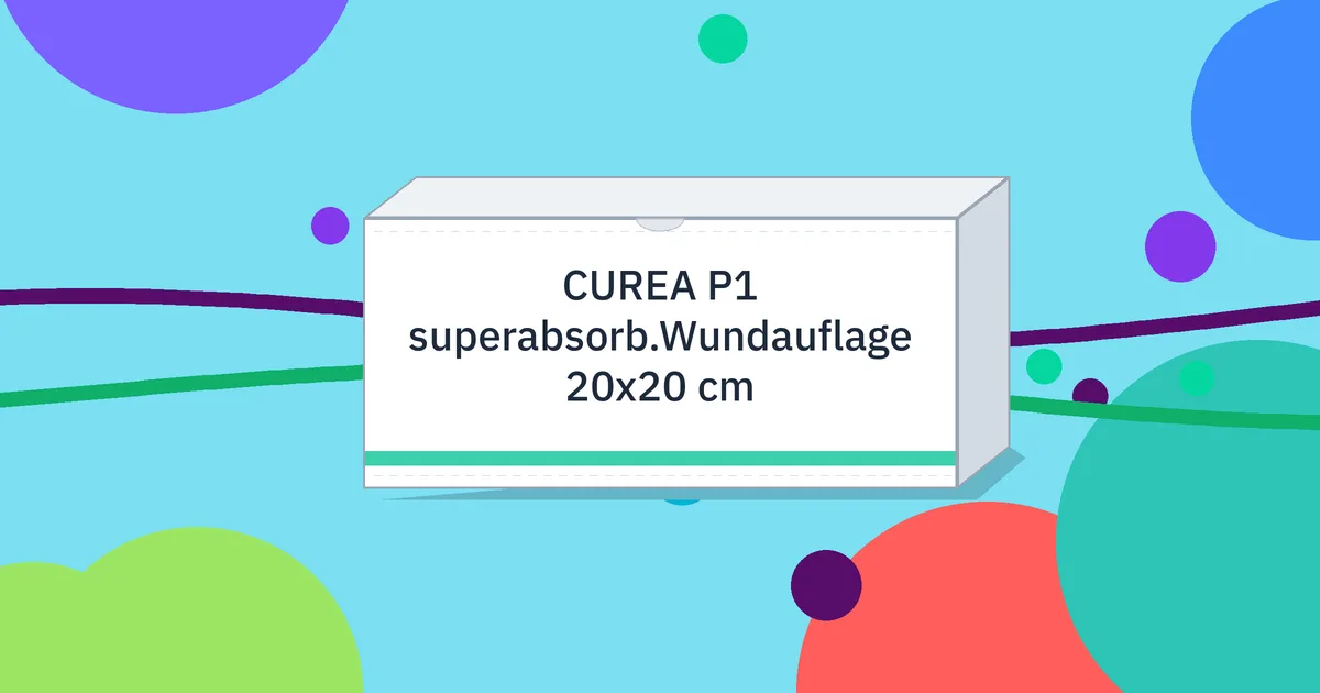 Symbolbild: Packung mit der Aufschrift CUREA P1 superabsorb.Wundauflage 20x20 cm (PZN 16005583) – Verfügbarkeit und Bezug in Apotheken in Frankfurt am Main