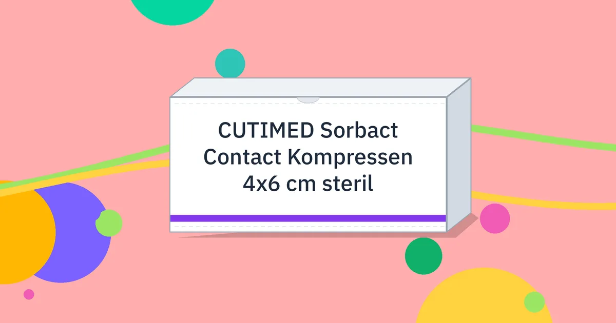 Symbolbild: Packung mit der Aufschrift CUTIMED Sorbact Contact Kompressen 4x6 cm steril (PZN 20114125) – Verfügbarkeit und Bezug in Apotheken in Frankfurt am Main