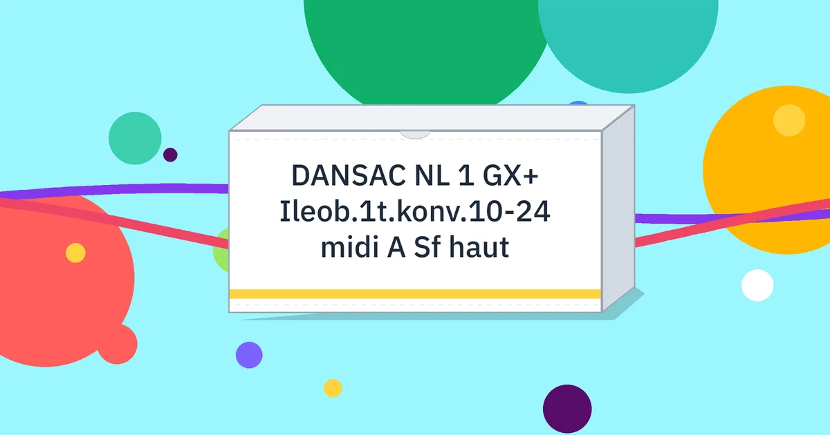 Symbolbild: Packung mit der Aufschrift DANSAC NL 1 GX+ Ileob.1t.konv.10-24 midi A Sf haut (PZN 10919833) – Verfügbarkeit und Bezug in Apotheken in Frankfurt am Main