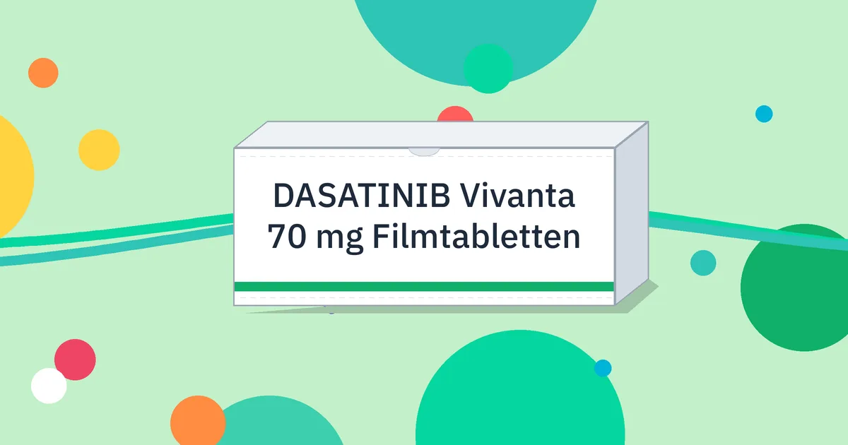 Symbolbild: Packung mit der Aufschrift DASATINIB Vivanta 70 mg Filmtabletten (PZN 20045476) – Verfügbarkeit und Bezug in Apotheken in Frankfurt am Main