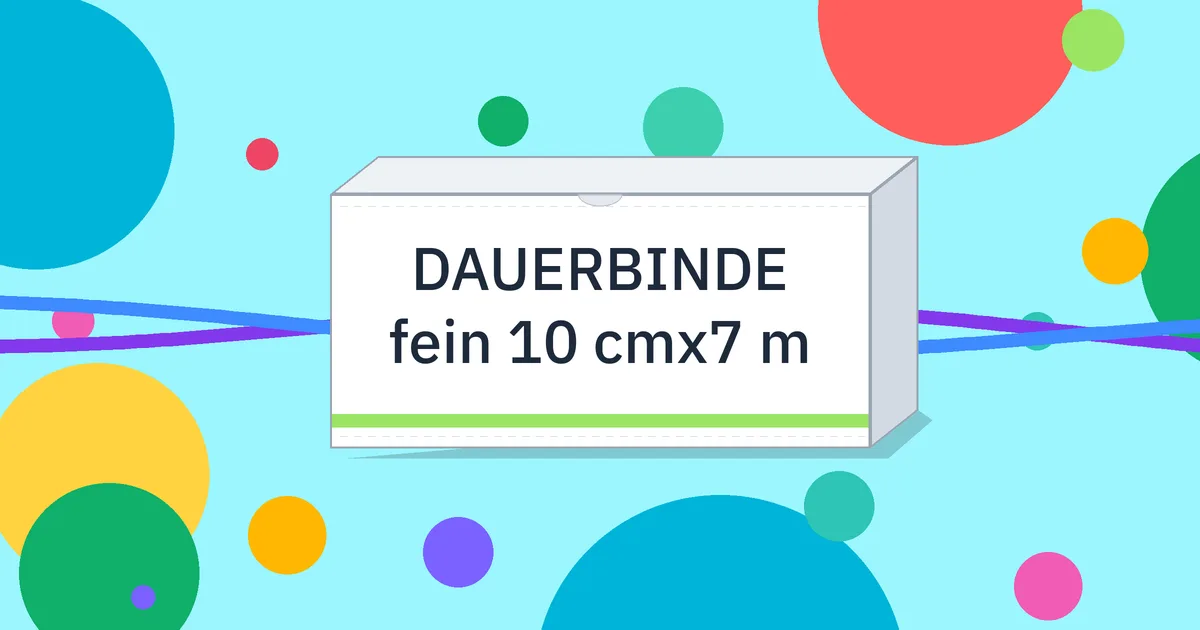 Symbolbild: Packung mit der Aufschrift DAUERBINDE fein 10 cmx7 m (PZN 14045466) – Verfügbarkeit und Bezug in Apotheken in Frankfurt am Main