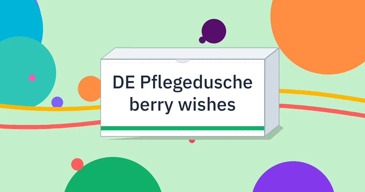 Symbolbild: Packung mit der Aufschrift DE Pflegedusche berry wishes (PZN 18134511) – Verfügbarkeit und Bezug in Apotheken in Frankfurt am Main