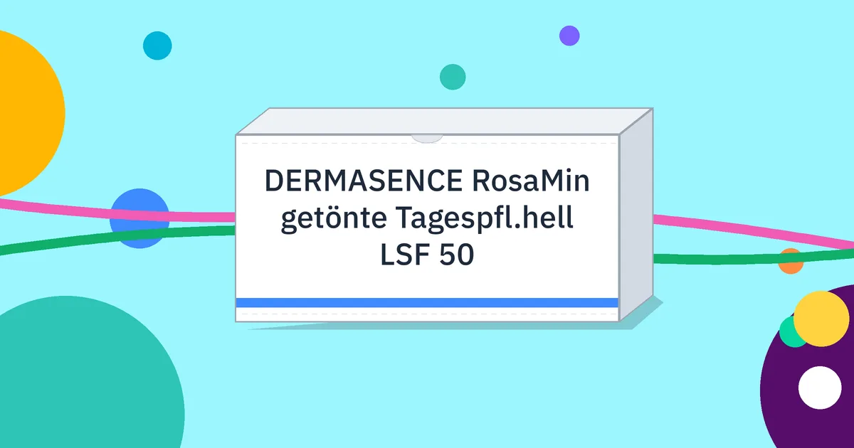 Symbolbild: Packung mit der Aufschrift DERMASENCE RosaMin getönte Tagespfl.hell LSF 50 (PZN 19902805) – Verfügbarkeit und Bezug in Apotheken in Frankfurt am Main