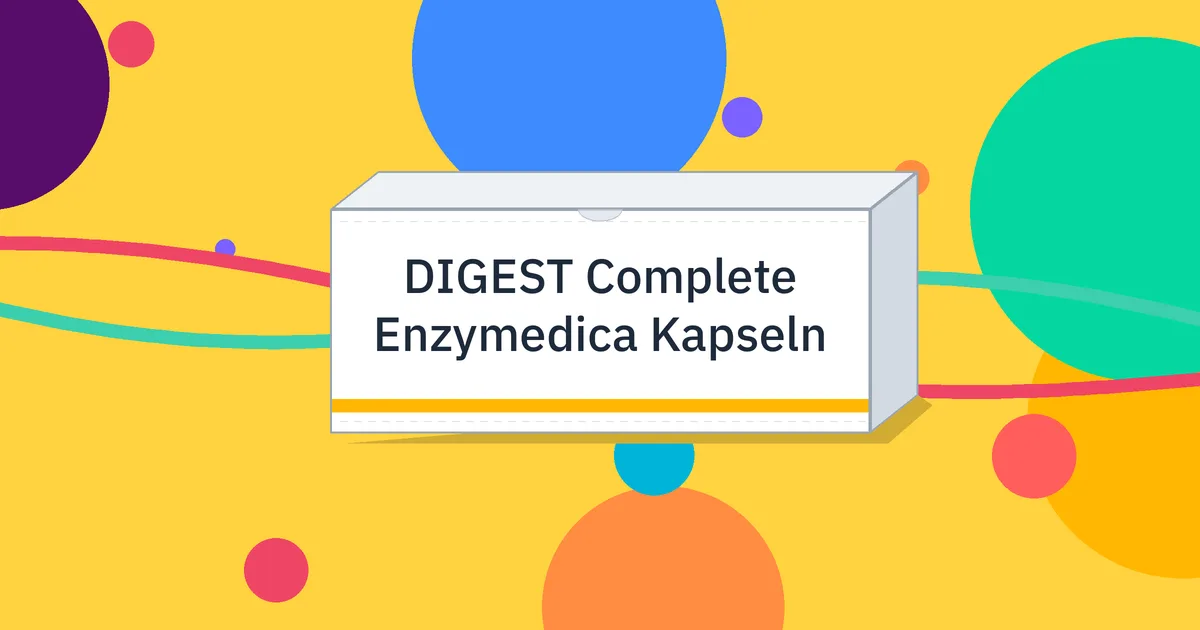 Symbolbild: Packung mit der Aufschrift DIGEST Complete Enzymedica Kapseln (PZN 19828842) – Verfügbarkeit und Bezug in Apotheken in Frankfurt am Main