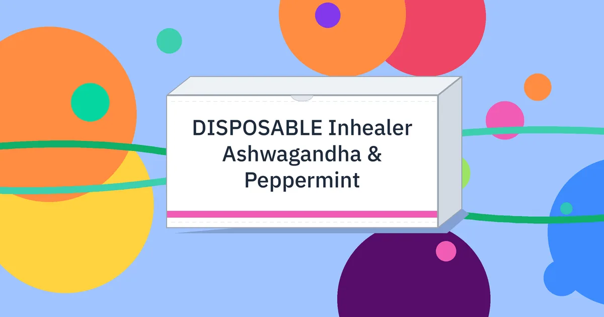 Symbolbild: Packung mit der Aufschrift DISPOSABLE Inhealer Ashwagandha & Peppermint (PZN 18907410) – Verfügbarkeit und Bezug in Apotheken in Frankfurt am Main