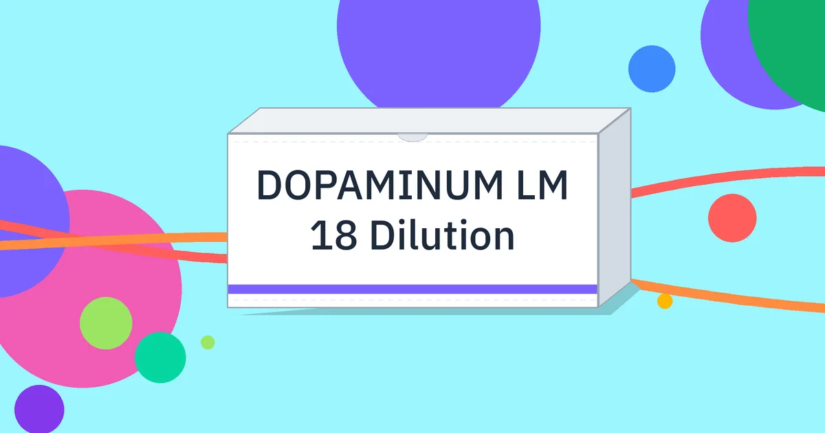 Symbolbild: Packung mit der Aufschrift DOPAMINUM LM 18 Dilution (PZN 12842721) – Verfügbarkeit und Bezug in Apotheken in Frankfurt am Main