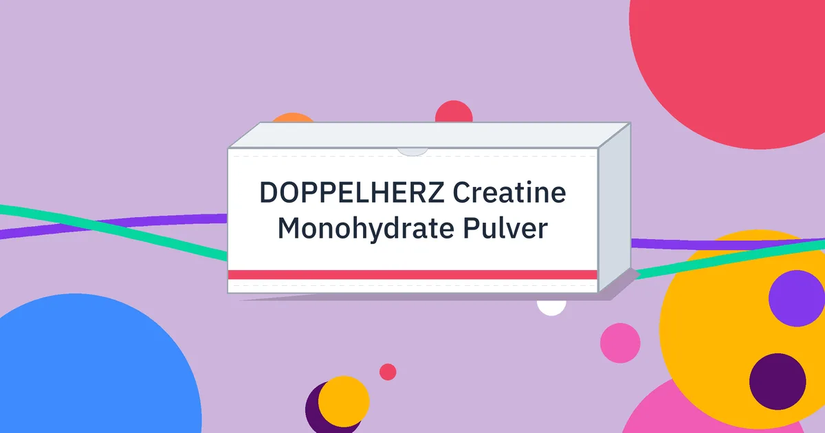 Symbolbild: Packung mit der Aufschrift DOPPELHERZ Creatine Monohydrate Pulver (PZN 19874782) – Verfügbarkeit und Bezug in Apotheken in Frankfurt am Main