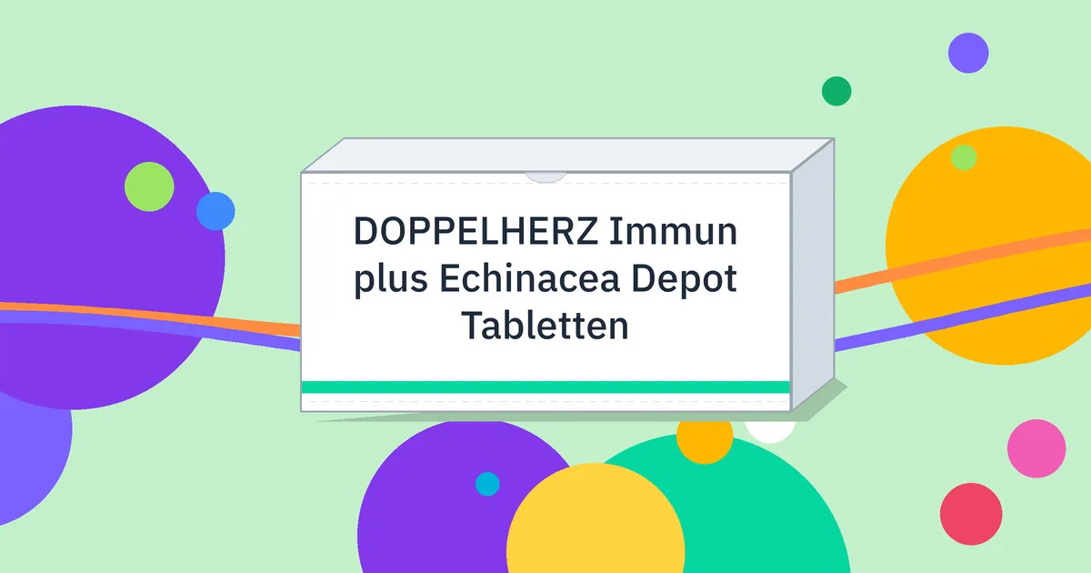 Symbolbild: Packung mit der Aufschrift DOPPELHERZ Immun plus Echinacea Depot Tabletten (PZN 16708379) – Verfügbarkeit und Bezug in Apotheken in Frankfurt am Main