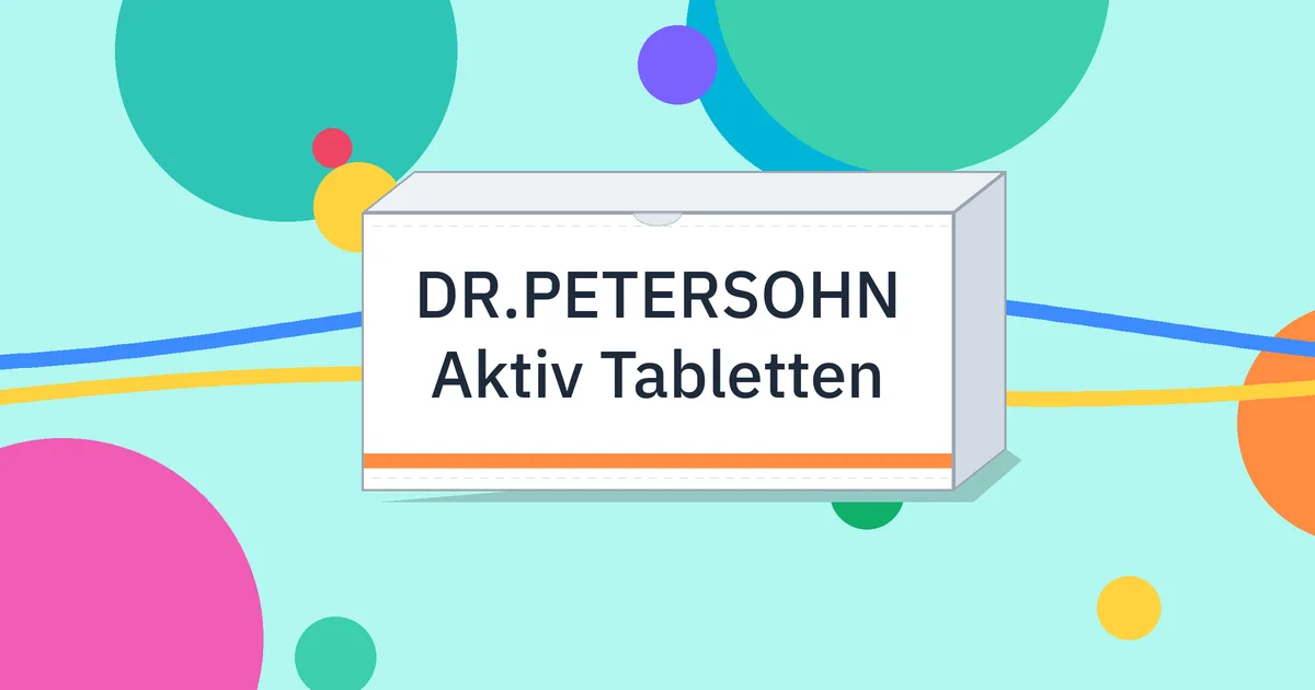 Symbolbild: Packung mit der Aufschrift DR.PETERSOHN Aktiv Tabletten (PZN 20302602) – Verfügbarkeit und Bezug in Apotheken in Frankfurt am Main