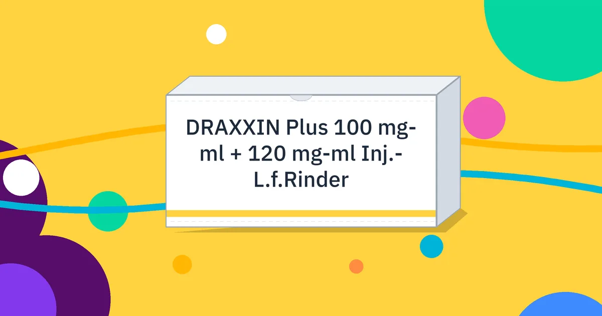 Symbolbild: Packung mit der Aufschrift DRAXXIN Plus 100 mg-ml + 120 mg-ml Inj.-L.f.Rinder (PZN 17150695) – Verfügbarkeit und Bezug in Apotheken in Frankfurt am Main