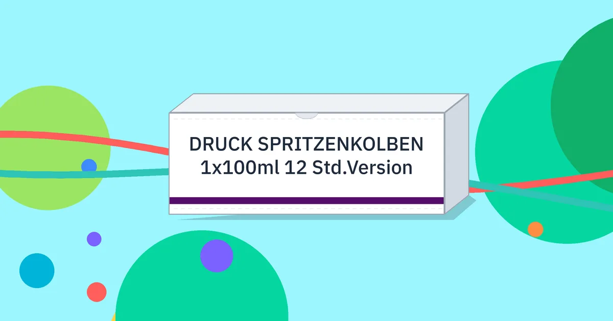 Symbolbild: Packung mit der Aufschrift DRUCK SPRITZENKOLBEN 1x100ml 12 Std.Version (PZN 17303029) – Verfügbarkeit und Bezug in Apotheken in Frankfurt am Main