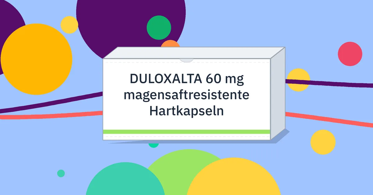 Symbolbild: Packung mit der Aufschrift DULOXALTA 60 mg magensaftresistente Hartkapseln (PZN 10953994) – Verfügbarkeit und Bezug in Apotheken in Frankfurt am Main