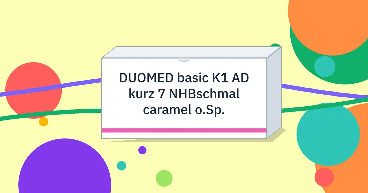 Symbolbild: Packung mit der Aufschrift DUOMED basic K1 AD kurz 7 NHBschmal caramel o.Sp. (PZN 20904287) – Verfügbarkeit und Bezug in Apotheken in Frankfurt am Main