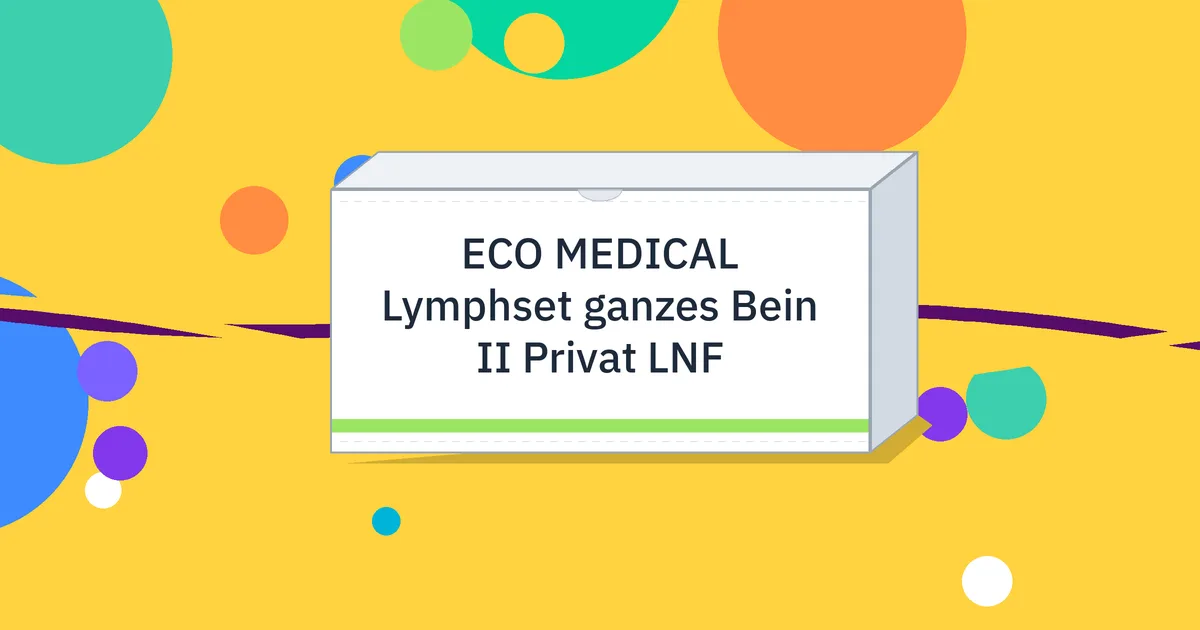 Symbolbild: Packung mit der Aufschrift ECO MEDICAL Lymphset ganzes Bein II Privat LNF (PZN 14167175) – Verfügbarkeit und Bezug in Apotheken in Frankfurt am Main