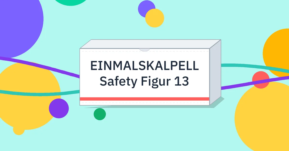 Symbolbild: Packung mit der Aufschrift EINMALSKALPELL Safety Figur 13 (PZN 18202313) – Verfügbarkeit und Bezug in Apotheken in Frankfurt am Main