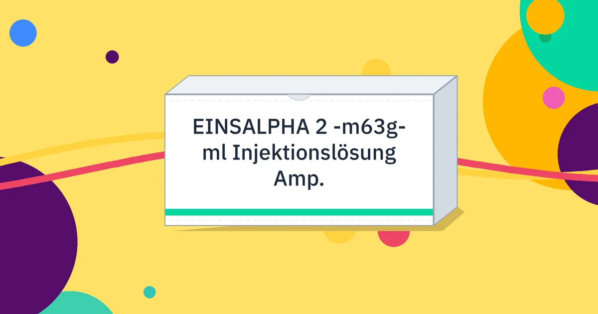 Symbolbild: Packung mit der Aufschrift EINSALPHA 2 -m63g-ml Injektionslösung Amp. (PZN 07368708) – Verfügbarkeit und Bezug in Apotheken in Frankfurt am Main