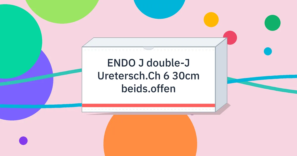 Symbolbild: Packung mit der Aufschrift ENDO J double-J Uretersch.Ch 6 30cm beids.offen (PZN 00439061) – Verfügbarkeit und Bezug in Apotheken in Frankfurt am Main