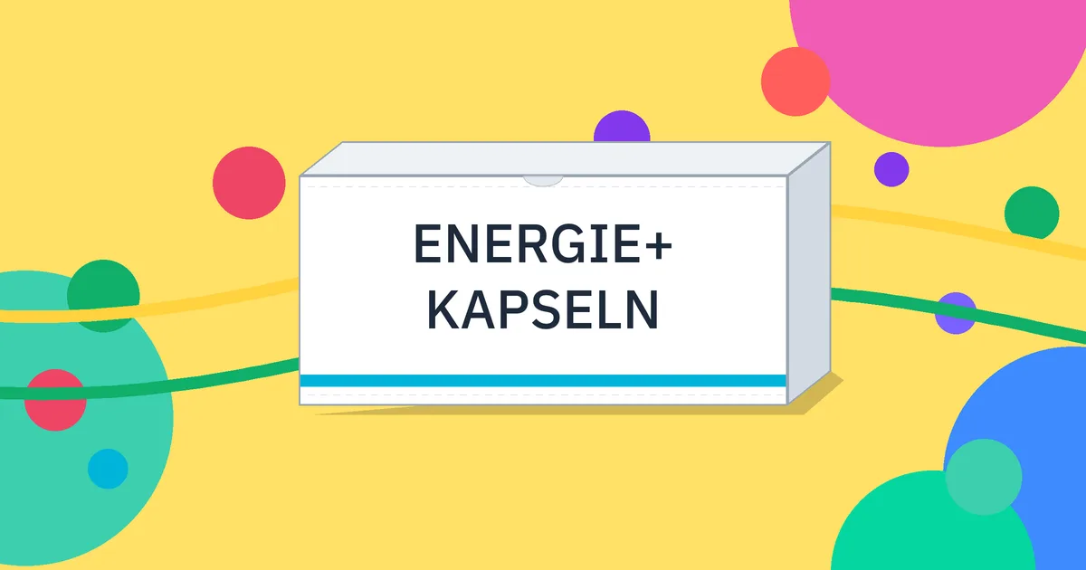 Symbolbild: Packung mit der Aufschrift ENERGIE+ KAPSELN (PZN 17426068) – Verfügbarkeit und Bezug in Apotheken in Frankfurt am Main