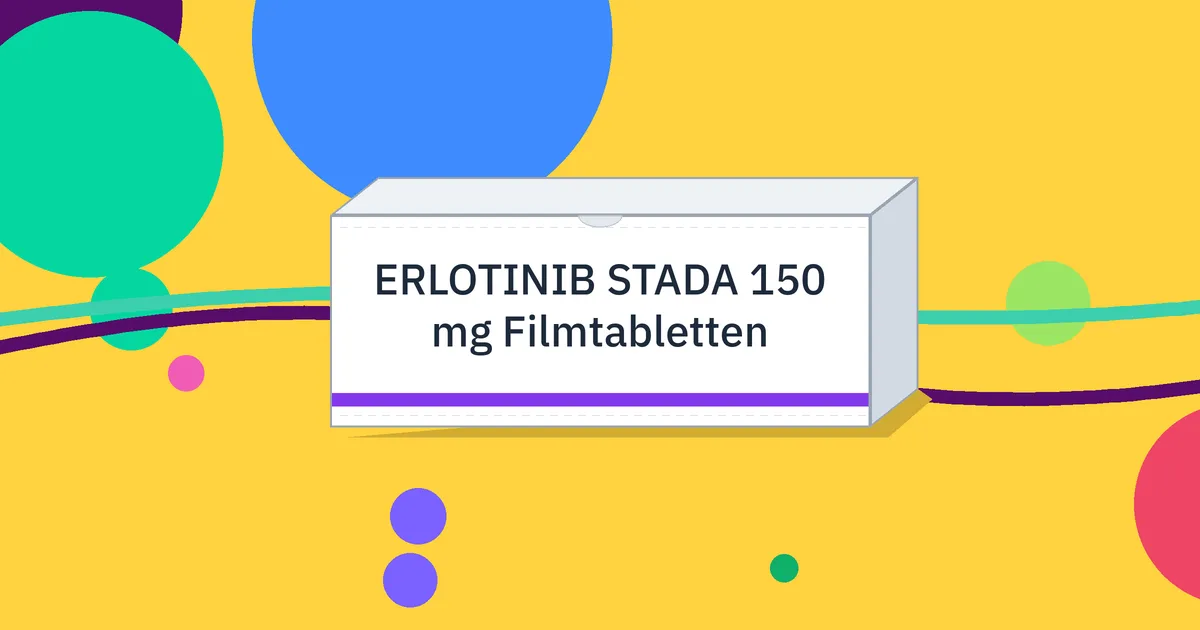 Symbolbild: Packung mit der Aufschrift ERLOTINIB STADA 150 mg Filmtabletten (PZN 15881265) – Verfügbarkeit und Bezug in Apotheken in Frankfurt am Main