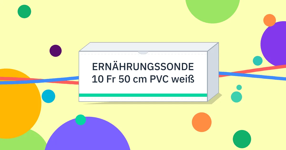 Symbolbild: Packung mit der Aufschrift ERNÄHRUNGSSONDE 10 Fr 50 cm PVC weiß (PZN 00903268) – Verfügbarkeit und Bezug in Apotheken in Frankfurt am Main