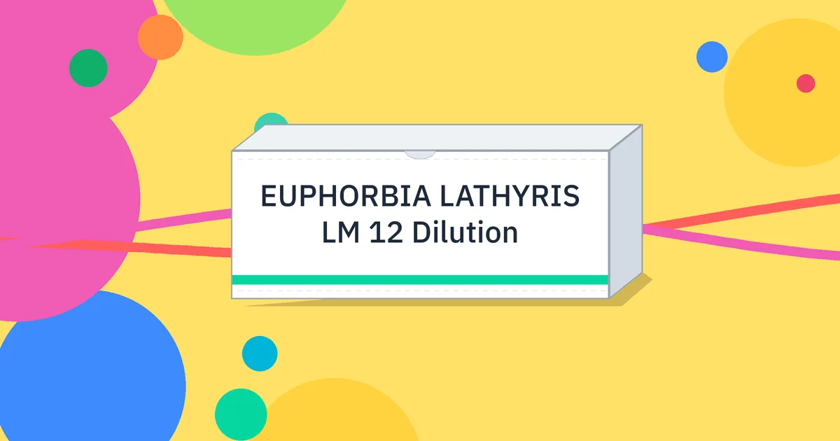 Symbolbild: Packung mit der Aufschrift EUPHORBIA LATHYRIS LM 12 Dilution (PZN 13482294) – Verfügbarkeit und Bezug in Apotheken in Frankfurt am Main
