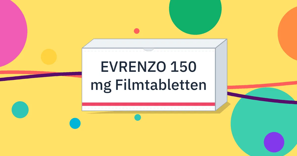 Symbolbild: Packung mit der Aufschrift EVRENZO 150 mg Filmtabletten (PZN 19381097) – Verfügbarkeit und Bezug in Apotheken in Frankfurt am Main