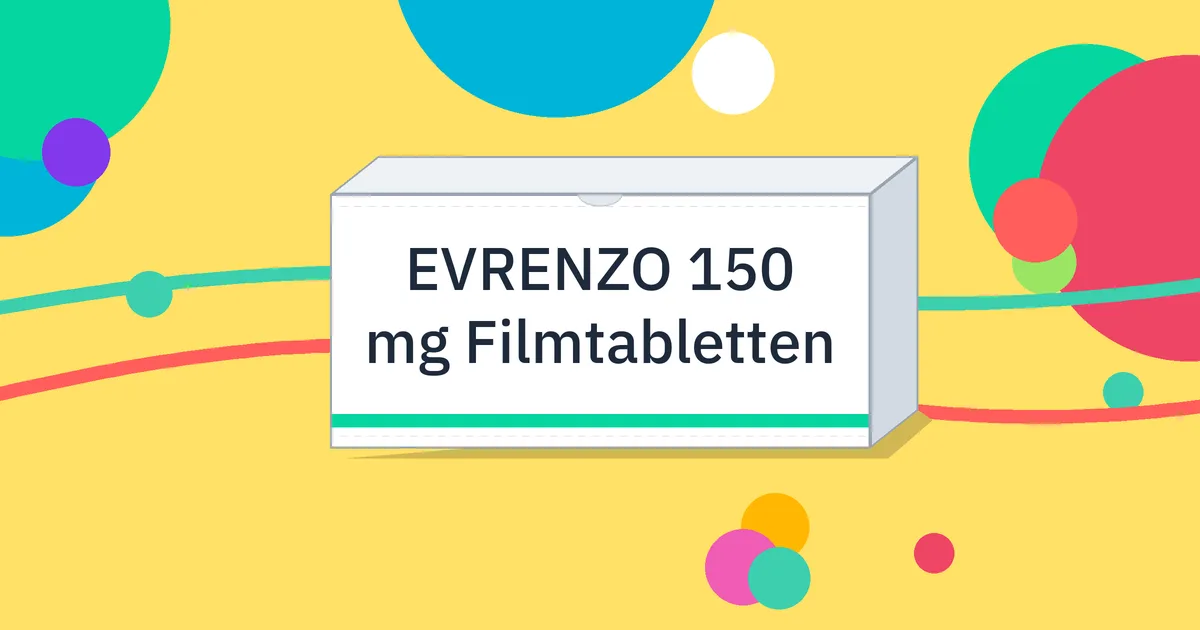 Symbolbild: Packung mit der Aufschrift EVRENZO 150 mg Filmtabletten (PZN 20181268) – Verfügbarkeit und Bezug in Apotheken in Frankfurt am Main