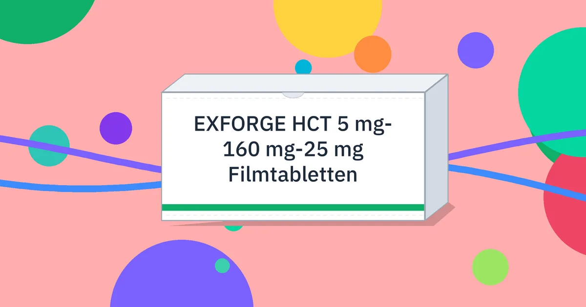 Symbolbild: Packung mit der Aufschrift EXFORGE HCT 5 mg-160 mg-25 mg Filmtabletten (PZN 10978787) – Verfügbarkeit und Bezug in Apotheken in Frankfurt am Main