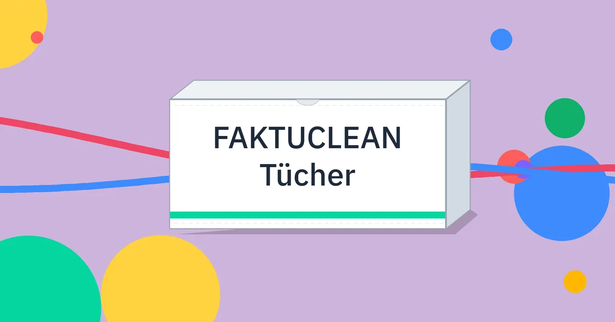 Symbolbild: Packung mit der Aufschrift FAKTUCLEAN Tücher (PZN 00696622) – Verfügbarkeit und Bezug in Apotheken in Frankfurt am Main