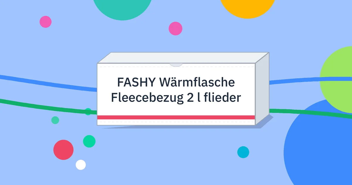 Symbolbild: Packung mit der Aufschrift FASHY Wärmflasche Fleecebezug 2 l flieder (PZN 18026388) – Verfügbarkeit und Bezug in Apotheken in Frankfurt am Main