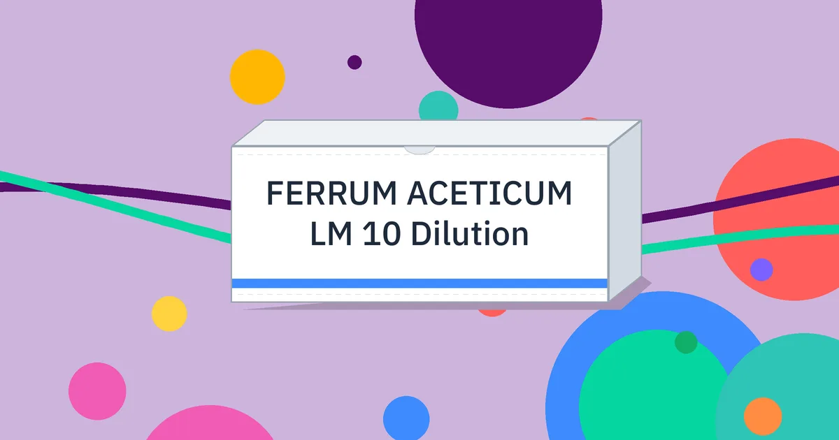 Symbolbild: Packung mit der Aufschrift FERRUM ACETICUM LM 10 Dilution (PZN 13488316) – Verfügbarkeit und Bezug in Apotheken in Frankfurt am Main
