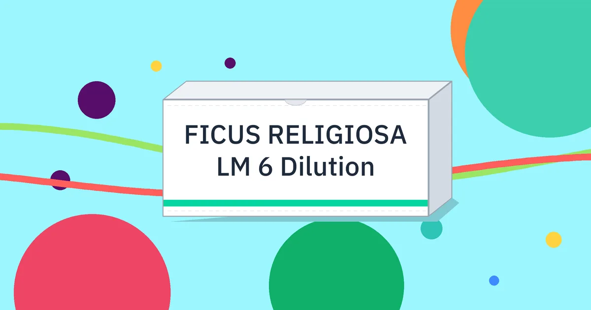 Symbolbild: Packung mit der Aufschrift FICUS RELIGIOSA LM 6 Dilution (PZN 12853883) – Verfügbarkeit und Bezug in Apotheken in Frankfurt am Main