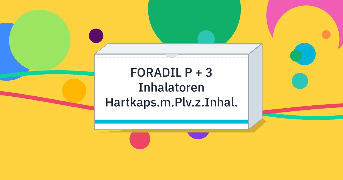 Symbolbild: Packung mit der Aufschrift FORADIL P + 3 Inhalatoren Hartkaps.m.Plv.z.Inhal. (PZN 04318779) – Verfügbarkeit und Bezug in Apotheken in Frankfurt am Main