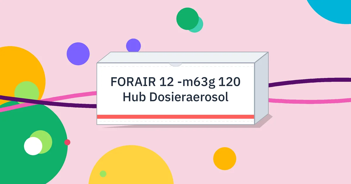 Symbolbild: Packung mit der Aufschrift FORAIR 12 -m63g 120 Hub Dosieraerosol (PZN 13864529) – Verfügbarkeit und Bezug in Apotheken in Frankfurt am Main