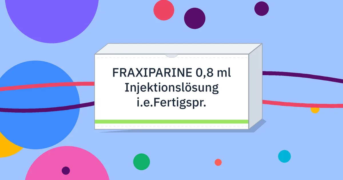 Symbolbild: Packung mit der Aufschrift FRAXIPARINE 0,8 ml Injektionslösung i.e.Fertigspr. (PZN 07301615) – Verfügbarkeit und Bezug in Apotheken in Frankfurt am Main