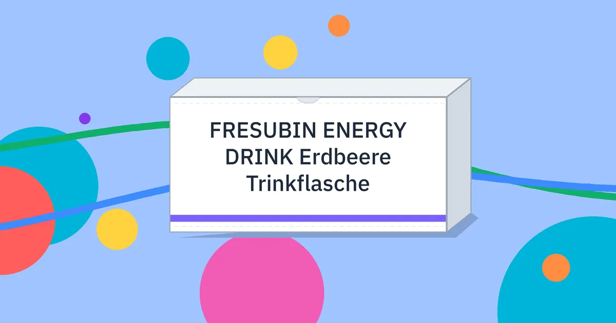 Symbolbild: Packung mit der Aufschrift FRESUBIN ENERGY DRINK Erdbeere Trinkflasche (PZN 20190971) – Verfügbarkeit und Bezug in Apotheken in Frankfurt am Main