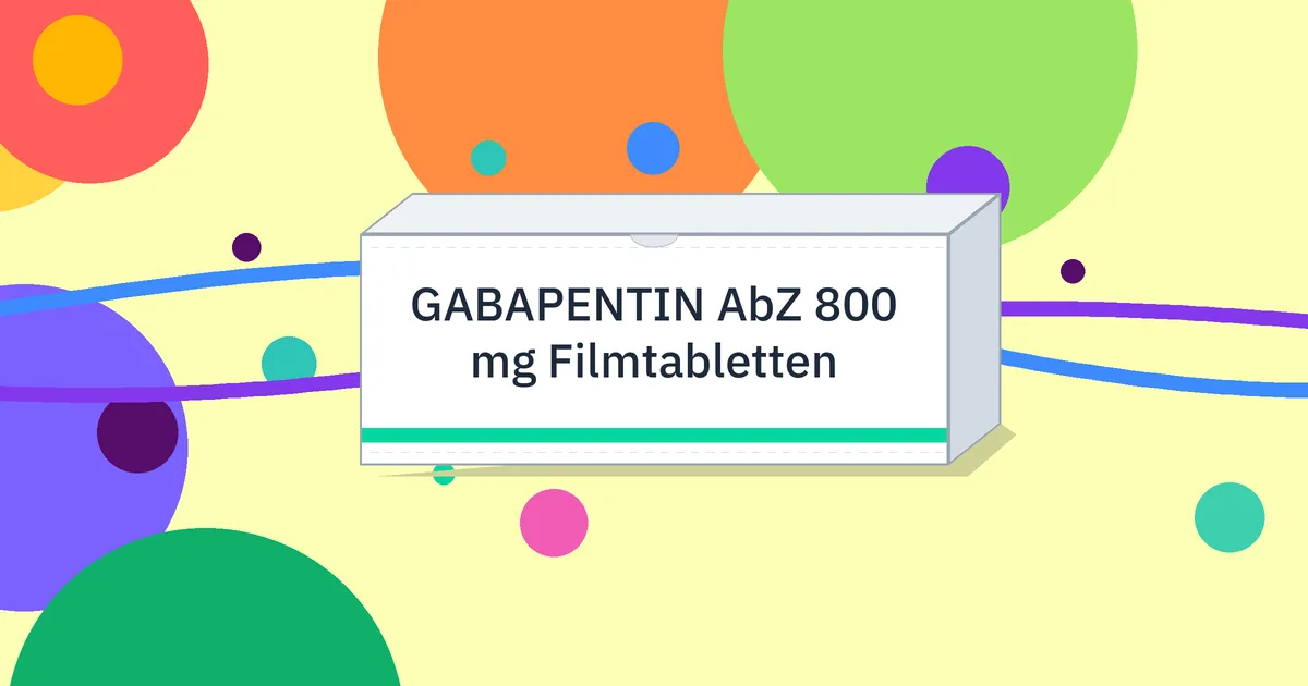 Symbolbild: Packung mit der Aufschrift GABAPENTIN AbZ 800 mg Filmtabletten (PZN 01027550) – Verfügbarkeit und Bezug in Apotheken in Frankfurt am Main