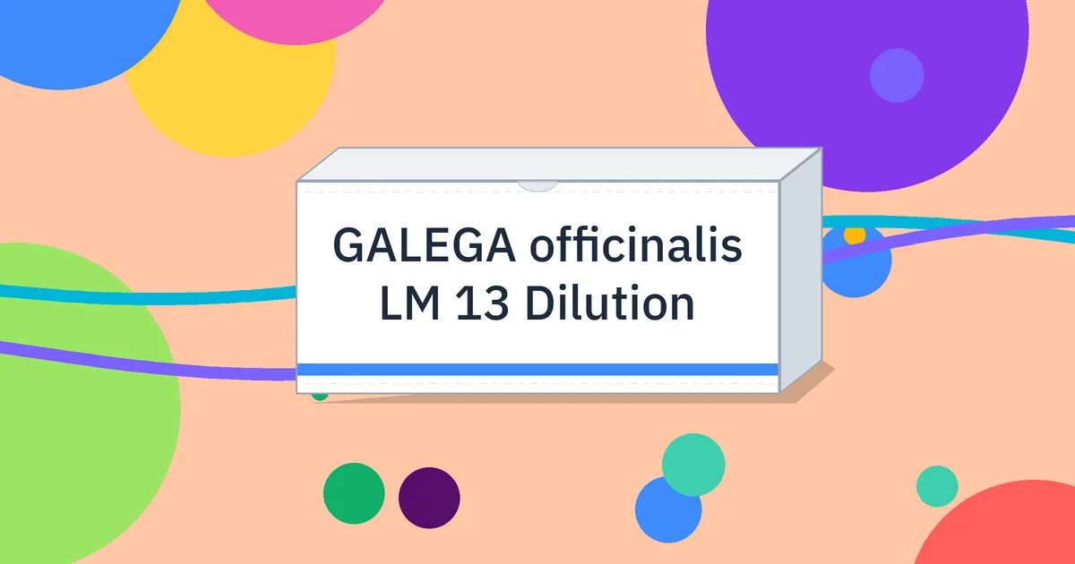 Symbolbild: Packung mit der Aufschrift GALEGA officinalis LM 13 Dilution (PZN 13495776) – Verfügbarkeit und Bezug in Apotheken in Frankfurt am Main