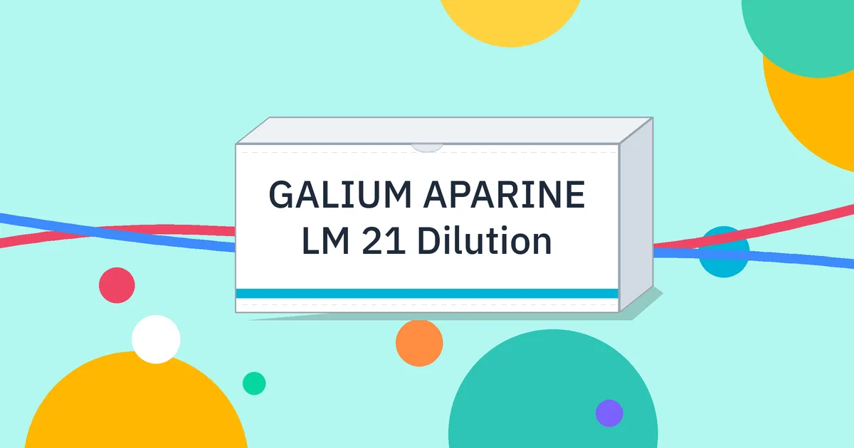 Symbolbild: Packung mit der Aufschrift GALIUM APARINE LM 21 Dilution (PZN 13497232) – Verfügbarkeit und Bezug in Apotheken in Frankfurt am Main