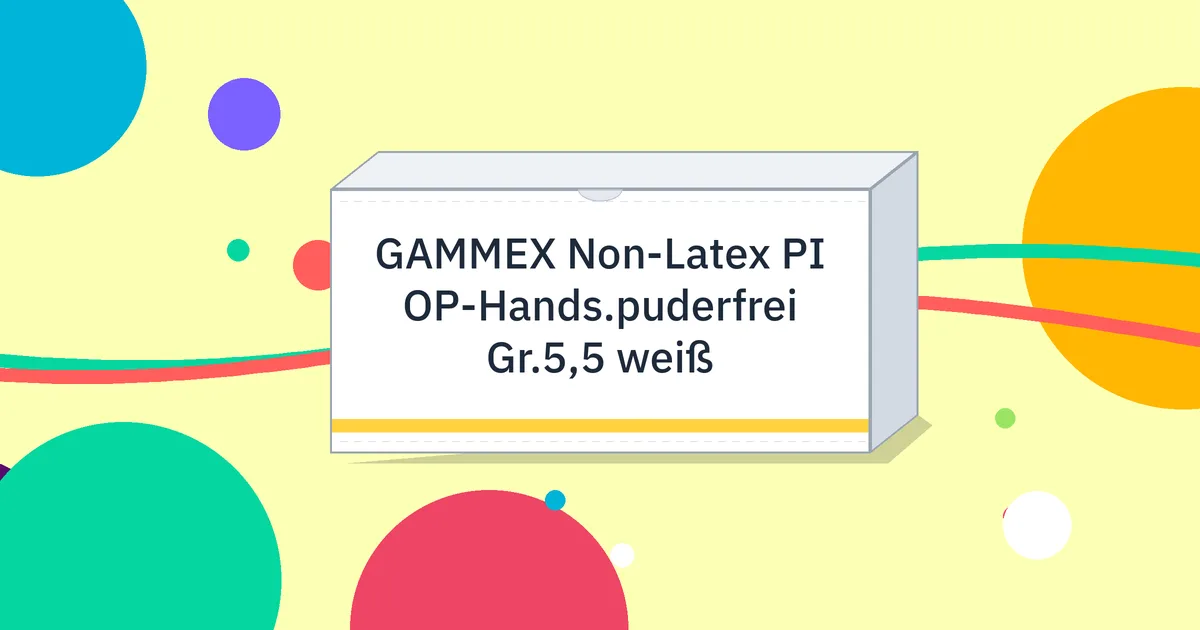 Symbolbild: Packung mit der Aufschrift GAMMEX Non-Latex PI OP-Hands.puderfrei Gr.5,5 weiß (PZN 11614604) – Verfügbarkeit und Bezug in Apotheken in Frankfurt am Main