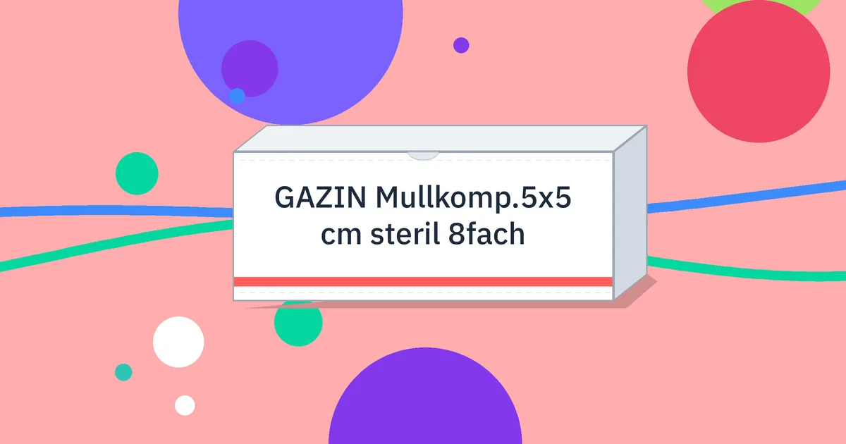 Symbolbild: Packung mit der Aufschrift GAZIN Mullkomp.5x5 cm steril 8fach (PZN 00150691) – Verfügbarkeit und Bezug in Apotheken in Frankfurt am Main